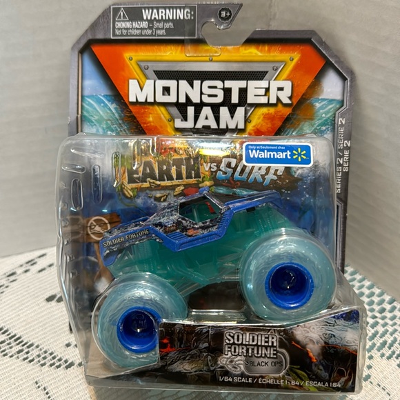 Monster Jam | Toys | Monster Jam Earth Vs Surf Soldier Fortune Black ...